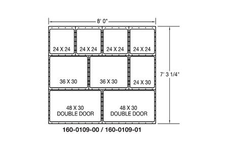 Modular Cage, SS, Double Door, 9-Unit: (4) 24 x 24, (2) 36 x 30, (1) 24 ...