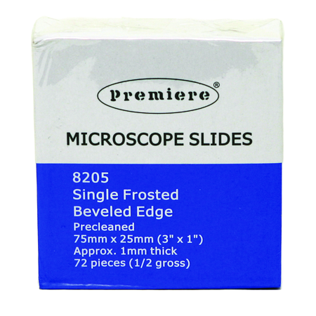 Microscope Slide, Frosted, Beveled, 25mm x 75mm