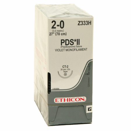Ethicon PDS II Synthetic Absorbable Suture (Z333H) / 2-0 / SA CT-2 / 27 in