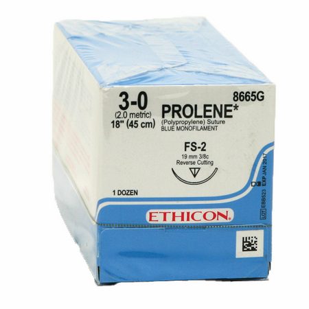 Ethicon Prolene Synthetic Non-Absorbable Suture (8665G) / 3-0 / SA FS-2 ...