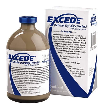 Excede Injection for Cattle and Horses, 200mg/mL