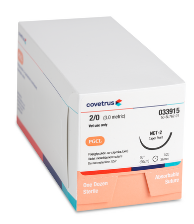 PGCL Absorbable Suture: Violet / 2-0 / NCT-2 Taper Point 26mm / 36 in