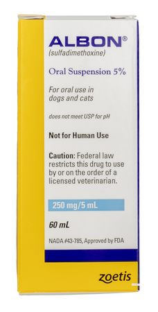 Albon 5% Oral Suspension for Cats and Dogs