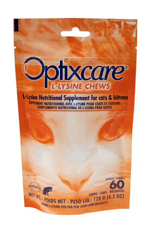 Optixcare L-Lysine Nutritional Supplement Chews for Cats, 500mg