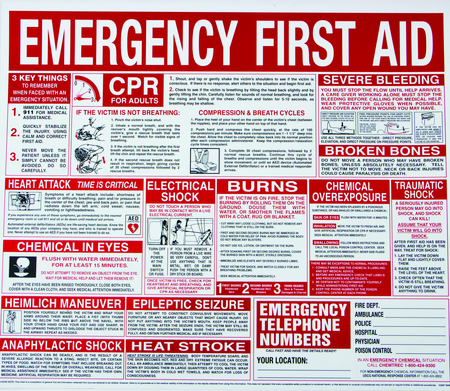 First Aid Response Poster, OSHA Compliant