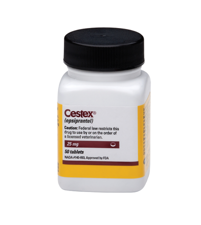 Cestex (epsiprantel) Tablets for Dogs and Cats, 25mg, Brown
