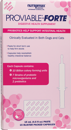 Proviable-Forte Kit for Cats and Small Dogs, 15mL Paste and 15 Capsules