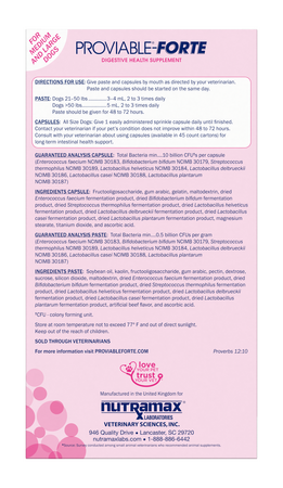 Proviable-Forte Kit for Dogs over 20 lb, 30mL Paste and 15 Capsules