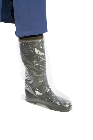 KRUTEX Disposable Plastic Boots, Elastic Top