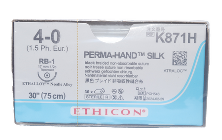 Ethicon Silk Natural Non-Absorbable Suture (K871H) / 4-0 / SA RB-1 / 30 in