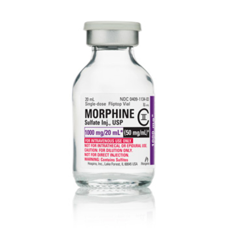 Morphine Sulfate Injection, USP, 1,000mg/20mL, (50mg/mL), C2