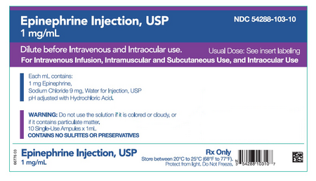 Epinephrine HCl AMP Injection, Preservative-Free, USP, 1mg/mL