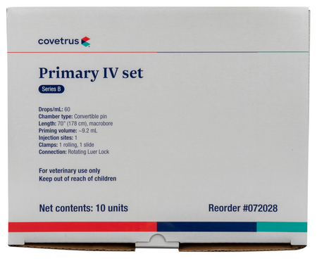 Primary IV Set | Series B, 70 in Macrobore Tubing (appx 11.75mL), 60Dp ...