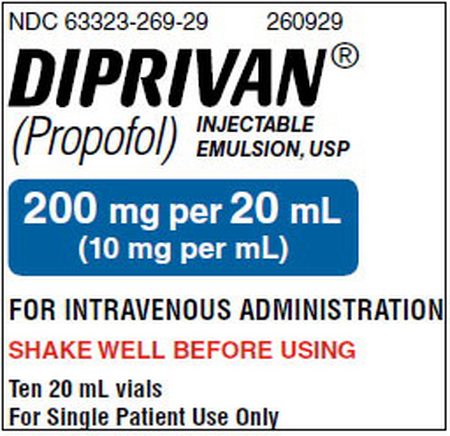 Diprivan (Propofol) Injectable Emulsion, USP, 200mg/20mL (10mg/mL)