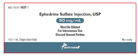 Ephedrine Sulfate Injection, USP, 50mg/mL