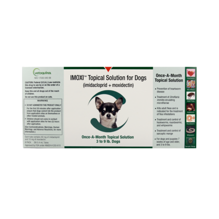 IMOXI Topical Solution for Dogs, Green, 3-9 lb