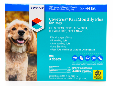 Covetrus ParaMonthly Plus for Dogs, Medium, Blue, 23-44 lb