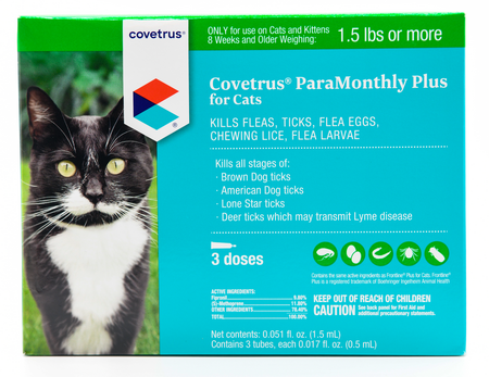 Covetrus ParaMonthly Plus for Cats, Green, Over 1.5 lb