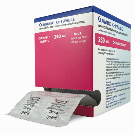 Clavamox Chewable Tablets for Cats and Dogs, 250mg