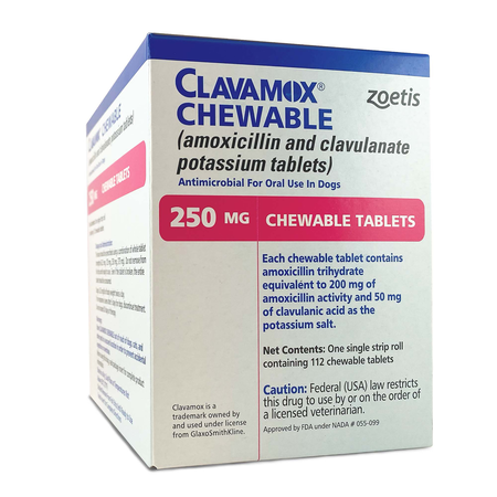 Clavamox Chewable Tablets for Cats and Dogs, 250mg
