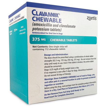 Clavamox Chewable Tablets for Cats and Dogs, 375mg