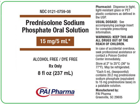 Prednisolone Sodium Phosphate Oral Solution, 15mg/5mL, Alcohol Free/Dye ...