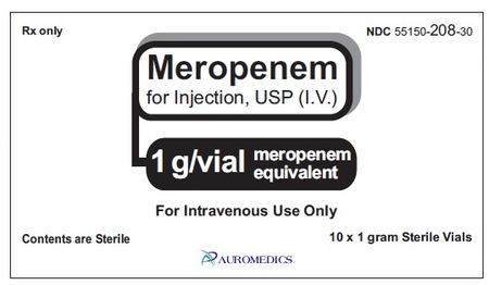 Meropenem IV Injection, USP, Pyrogen-Free, 1gm