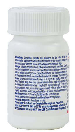 Carprofen Tablets (Caplets), 25mg