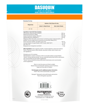 Dasuquin Advanced with Egg Shell Membrane Soft Chews for Large Dogs
