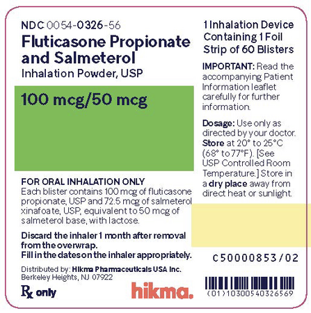 Fluticasone Propionate and Salmeterol Inhalation Powder, USP, 100mcg/50mcg