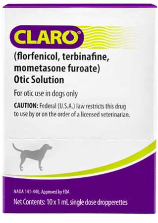 Claro Otic Solution (Florfenicol/Terbinafine/Mometasone Furoate) for ...
