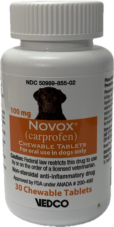 Novox (Carprofen) Chewable Tablets for Dogs, 100mg