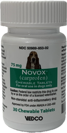 Novox (Carprofen) Chewable Tablets for Dogs, 75mg