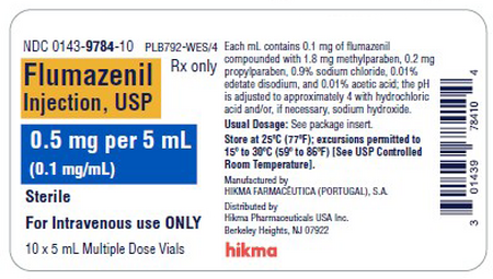 Flumazenil Injection, USP, 0.5mg/5mL (0.1mg/mL)
