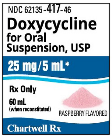 Doxycycline Monohydrate for Oral Suspension, USP, 25mg/5mL, Raspberry ...