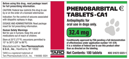 Phenobarbital Tablets - CA1, 32.4mg, C4