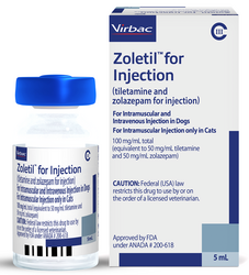 Zoletil (Tiletamine-Zolazepam) Injection, 100mg/mL, C3N